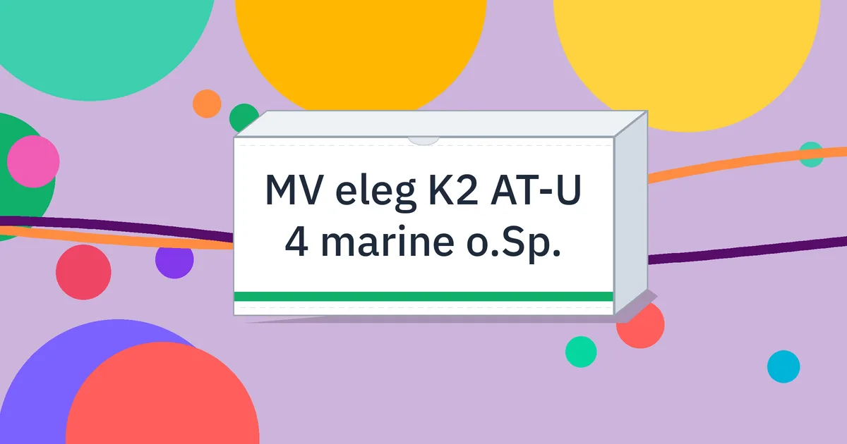 Symbolbild: Packung mit der Aufschrift MV eleg K2 AT-U 4 marine o.Sp. (PZN 15290802) – Verfügbarkeit und Bezug in Apotheken in Frankfurt am Main