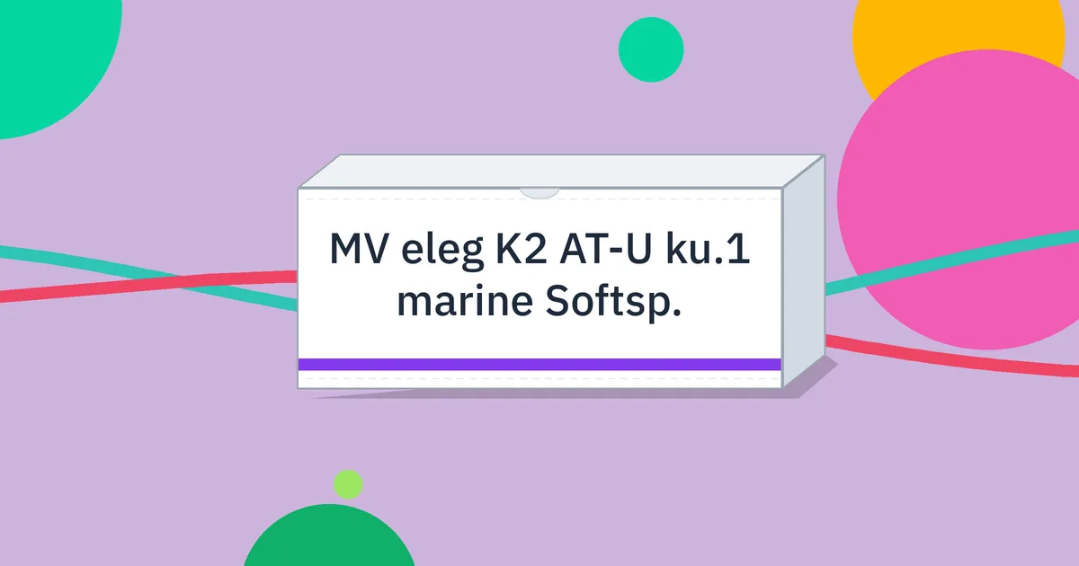 Symbolbild: Packung mit der Aufschrift MV eleg K2 AT-U ku.1 marine Softsp. (PZN 15292095) – Verfügbarkeit und Bezug in Apotheken in Frankfurt am Main