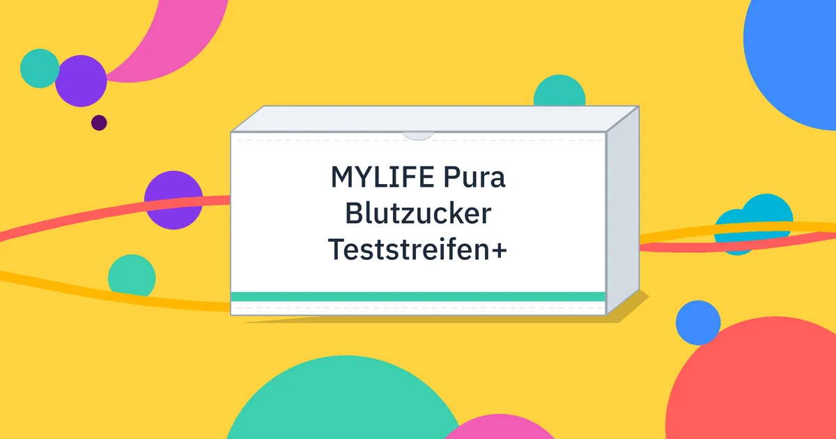 Symbolbild: Packung mit der Aufschrift MYLIFE Pura Blutzucker Teststreifen+ (PZN 20374665) – Verfügbarkeit und Bezug in Apotheken in Frankfurt am Main