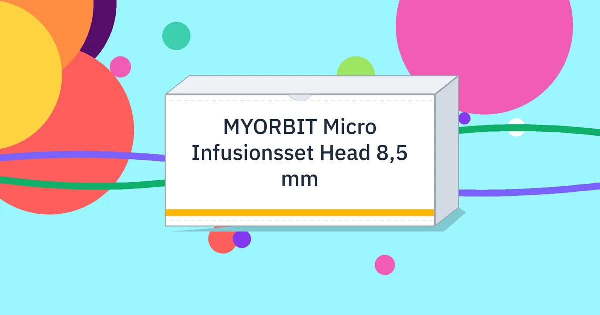 Symbolbild: Packung mit der Aufschrift MYORBIT Micro Infusionsset Head 8,5 mm (PZN 20294788) – Verfügbarkeit und Bezug in Apotheken in Frankfurt am Main