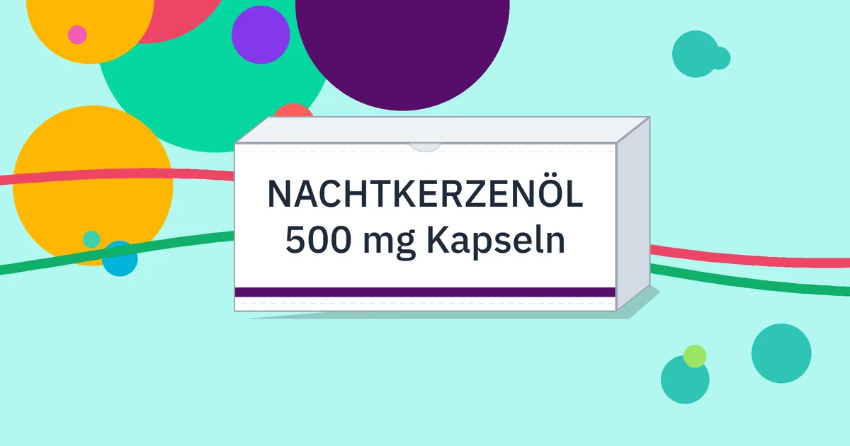 Symbolbild: Packung mit der Aufschrift NACHTKERZENÖL 500 mg Kapseln (PZN 02861551) – Verfügbarkeit und Bezug in Apotheken in Frankfurt am Main