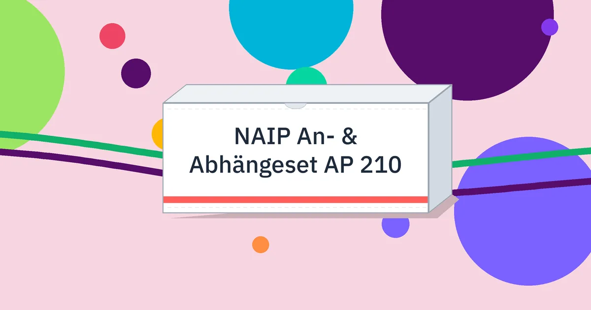 Symbolbild: Packung mit der Aufschrift NAIP An- & Abhängeset AP 210 (PZN 17639640) – Verfügbarkeit und Bezug in Apotheken in Frankfurt am Main