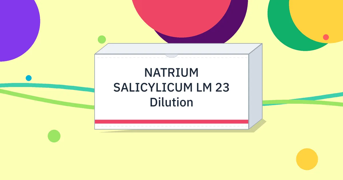 Symbolbild: Packung mit der Aufschrift NATRIUM SALICYLICUM LM 23 Dilution (PZN 12966570) – Verfügbarkeit und Bezug in Apotheken in Frankfurt am Main