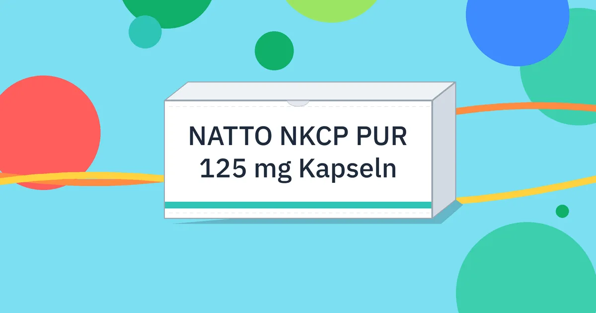 Symbolbild: Packung mit der Aufschrift NATTO NKCP PUR 125 mg Kapseln (PZN 14210190) – Verfügbarkeit und Bezug in Apotheken in Frankfurt am Main