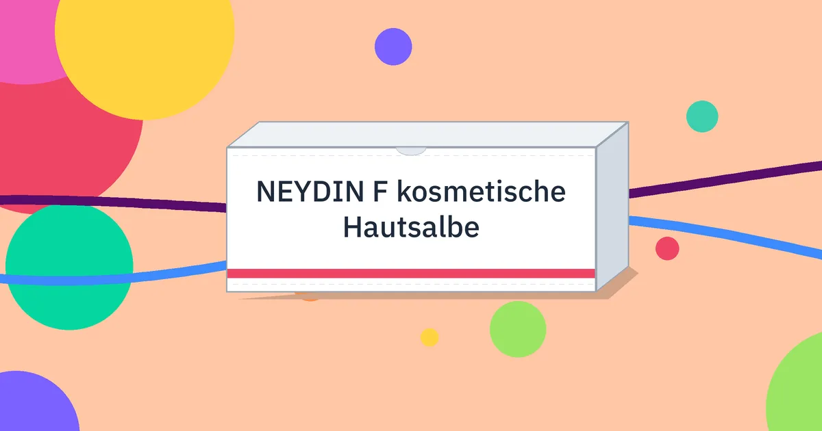 Symbolbild: Packung mit der Aufschrift NEYDIN F kosmetische Hautsalbe (PZN 06925839) – Verfügbarkeit und Bezug in Apotheken in Frankfurt am Main