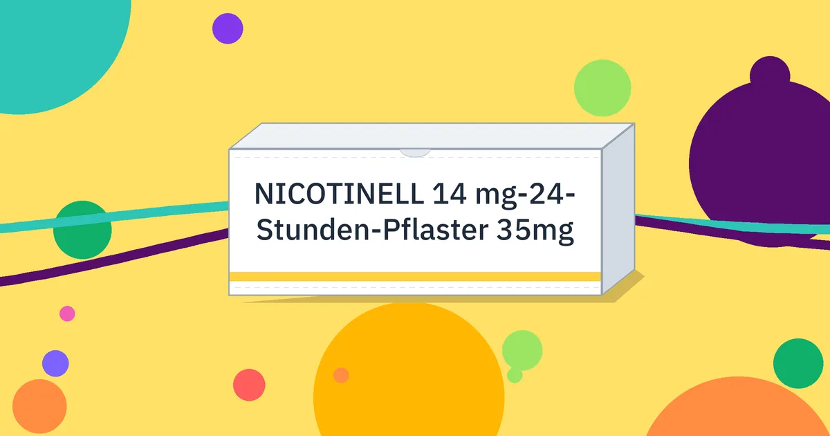 Symbolbild: Packung mit der Aufschrift NICOTINELL 14 mg-24-Stunden-Pflaster 35mg (PZN 19999704) – Verfügbarkeit und Bezug in Apotheken in Frankfurt am Main