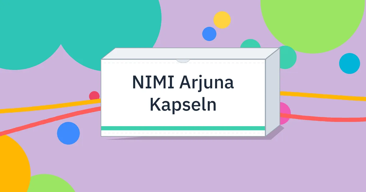 Symbolbild: Packung mit der Aufschrift NIMI Arjuna Kapseln (PZN 14234776) – Verfügbarkeit und Bezug in Apotheken in Frankfurt am Main