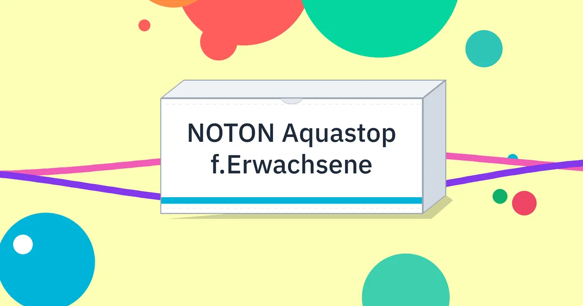 Symbolbild: Packung mit der Aufschrift NOTON Aquastop f.Erwachsene (PZN 07217599) – Verfügbarkeit und Bezug in Apotheken in Frankfurt am Main