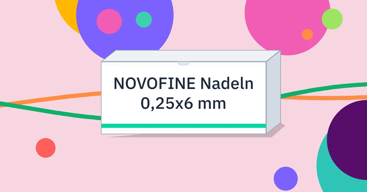 Symbolbild: Packung mit der Aufschrift NOVOFINE Nadeln 0,25x6 mm (PZN 05560502) – Verfügbarkeit und Bezug in Apotheken in Frankfurt am Main