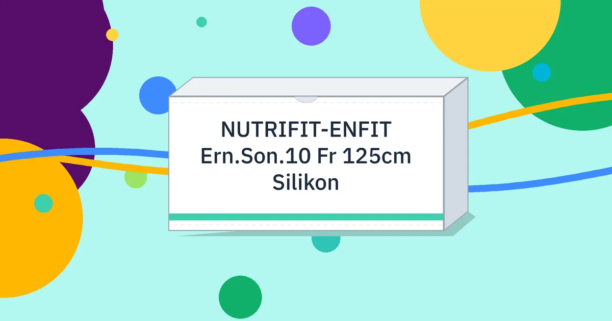 Symbolbild: Packung mit der Aufschrift NUTRIFIT-ENFIT Ern.Son.10 Fr 125cm Silikon (PZN 17272866) – Verfügbarkeit und Bezug in Apotheken in Frankfurt am Main