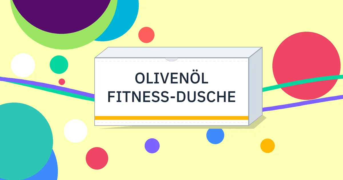 Symbolbild: Packung mit der Aufschrift OLIVENÖL FITNESS-DUSCHE (PZN 01580896) – Verfügbarkeit und Bezug in Apotheken in Frankfurt am Main