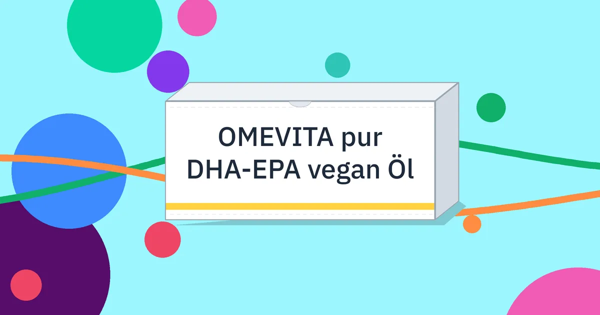 Symbolbild: Packung mit der Aufschrift OMEVITA pur DHA-EPA vegan Öl (PZN 20588024) – Verfügbarkeit und Bezug in Apotheken in Frankfurt am Main