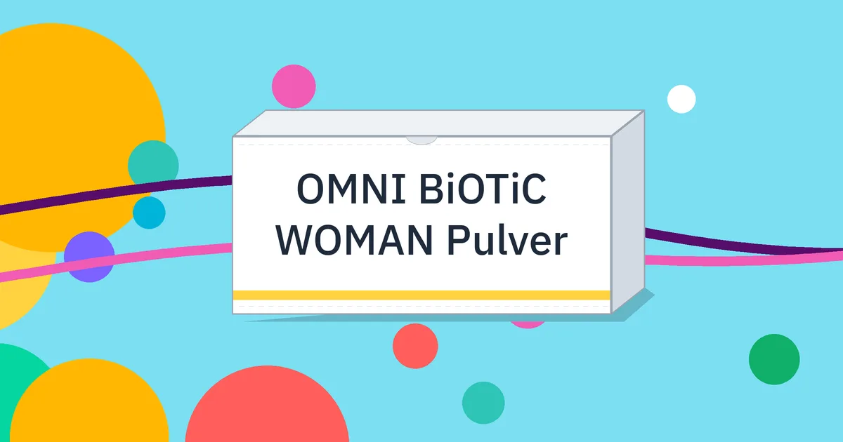Symbolbild: Packung mit der Aufschrift OMNI BiOTiC WOMAN Pulver (PZN 19374967) – Verfügbarkeit und Bezug in Apotheken in Frankfurt am Main