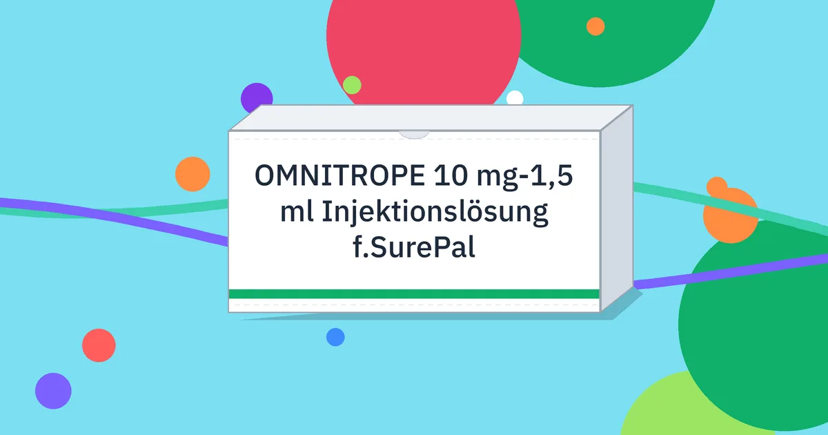 Symbolbild: Packung mit der Aufschrift OMNITROPE 10 mg-1,5 ml Injektionslösung f.SurePal (PZN 12902191) – Verfügbarkeit und Bezug in Apotheken in Frankfurt am Main