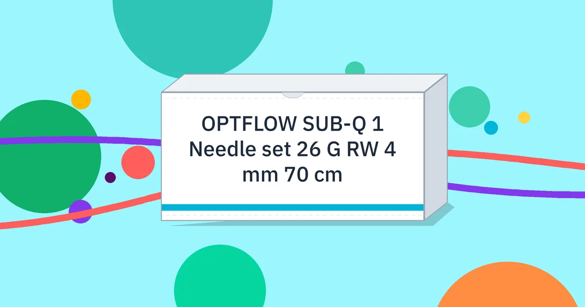 Symbolbild: Packung mit der Aufschrift OPTFLOW SUB-Q 1 Needle set 26 G RW 4 mm 70 cm (PZN 16528861) – Verfügbarkeit und Bezug in Apotheken in Frankfurt am Main