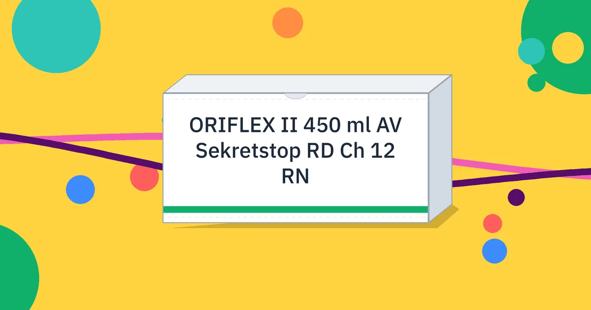 Symbolbild: Packung mit der Aufschrift ORIFLEX II 450 ml AV Sekretstop RD Ch 12 RN (PZN 17485800) – Verfügbarkeit und Bezug in Apotheken in Frankfurt am Main