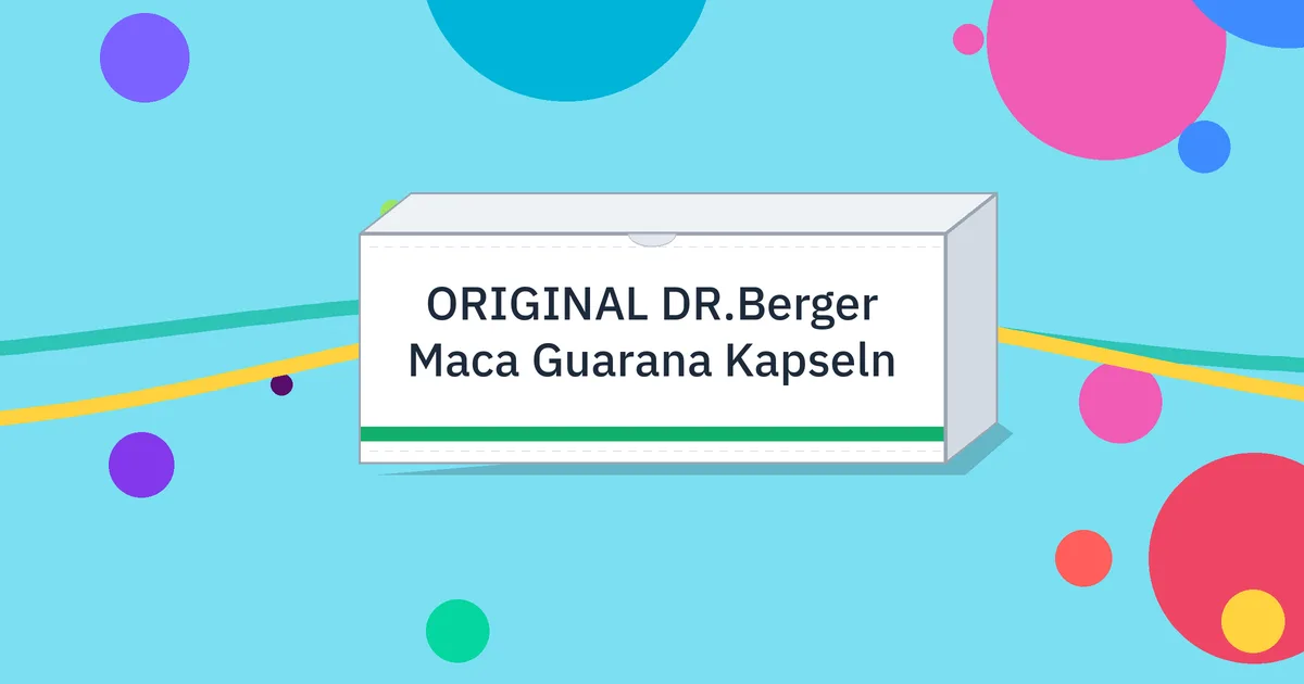 Symbolbild: Packung mit der Aufschrift ORIGINAL DR.Berger Maca Guarana Kapseln (PZN 16369629) – Verfügbarkeit und Bezug in Apotheken in Frankfurt am Main