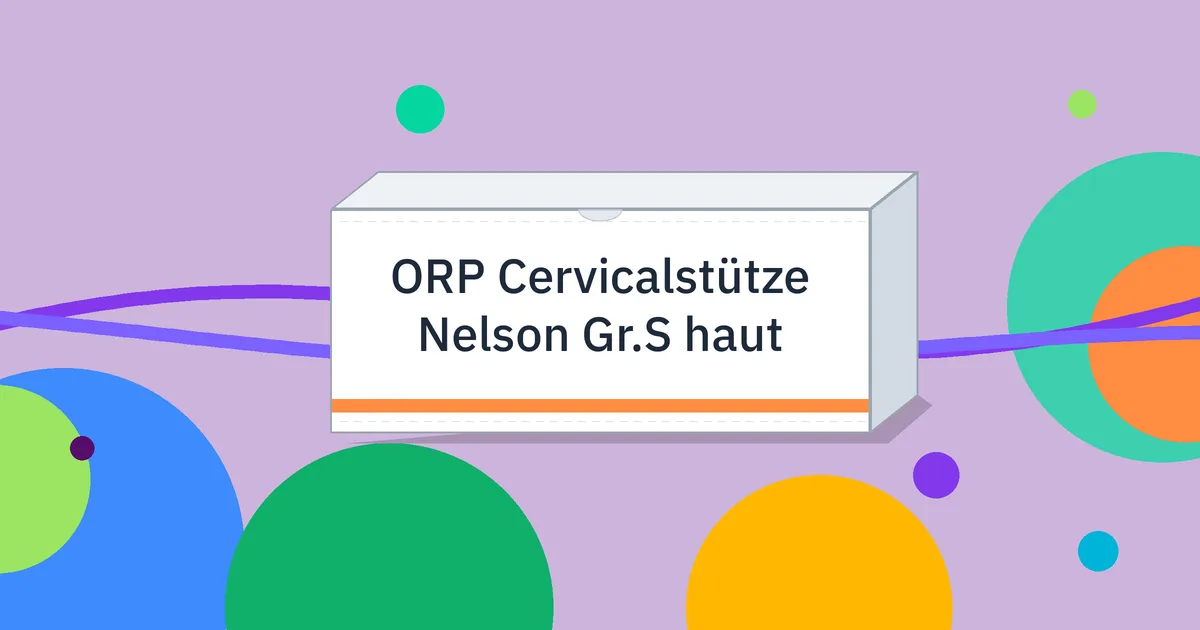 Symbolbild: Packung mit der Aufschrift ORP Cervicalstütze Nelson Gr.S haut (PZN 04900953) – Verfügbarkeit und Bezug in Apotheken in Frankfurt am Main