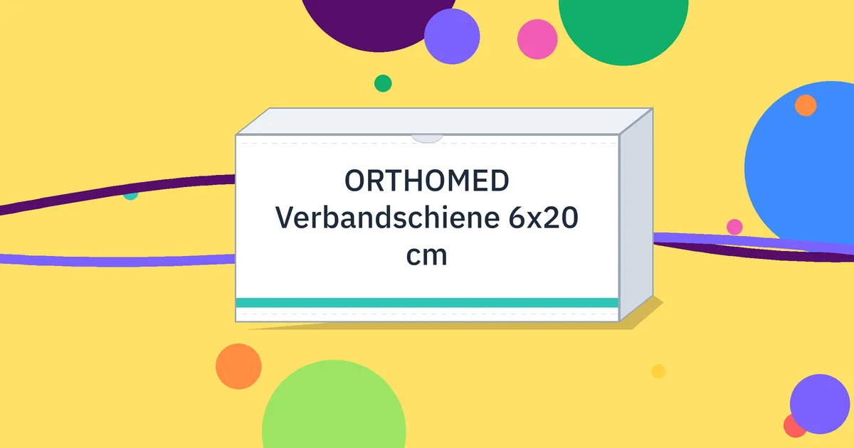 Symbolbild: Packung mit der Aufschrift ORTHOMED Verbandschiene 6x20 cm (PZN 08815457) – Verfügbarkeit und Bezug in Apotheken in Frankfurt am Main
