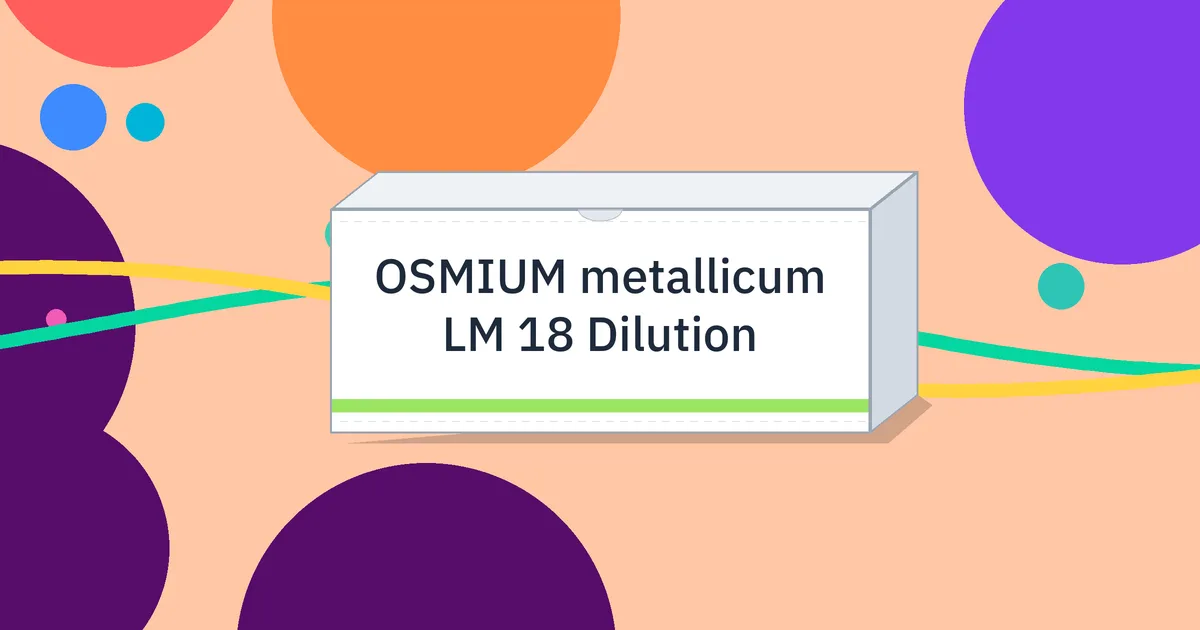 Symbolbild: Packung mit der Aufschrift OSMIUM metallicum LM 18 Dilution (PZN 12974055) – Verfügbarkeit und Bezug in Apotheken in Frankfurt am Main