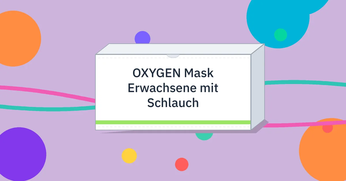 Symbolbild: Packung mit der Aufschrift OXYGEN Mask Erwachsene mit Schlauch (PZN 09379194) – Verfügbarkeit und Bezug in Apotheken in Frankfurt am Main