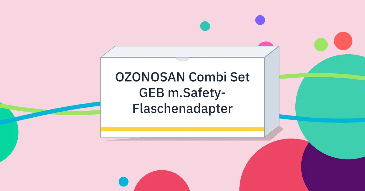 Symbolbild: Packung mit der Aufschrift OZONOSAN Combi Set GEB m.Safety-Flaschenadapter (PZN 11867653) – Verfügbarkeit und Bezug in Apotheken in Frankfurt am Main
