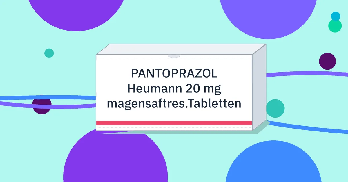 Symbolbild: Packung mit der Aufschrift PANTOPRAZOL Heumann 20 mg magensaftres.Tabletten (PZN 05860233) – Verfügbarkeit und Bezug in Apotheken in Frankfurt am Main