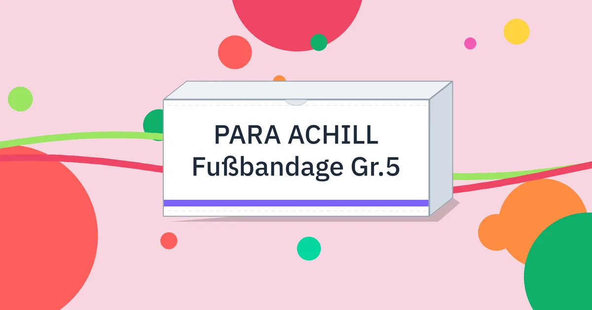 Symbolbild: Packung mit der Aufschrift PARA ACHILL Fußbandage Gr.5 (PZN 06985787) – Verfügbarkeit und Bezug in Apotheken in Frankfurt am Main