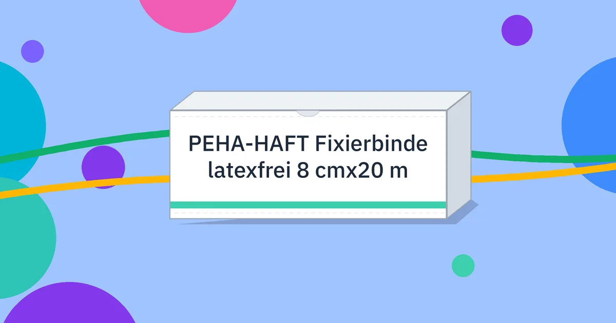 Symbolbild: Packung mit der Aufschrift PEHA-HAFT Fixierbinde latexfrei 8 cmx20 m (PZN 15403330) – Verfügbarkeit und Bezug in Apotheken in Frankfurt am Main