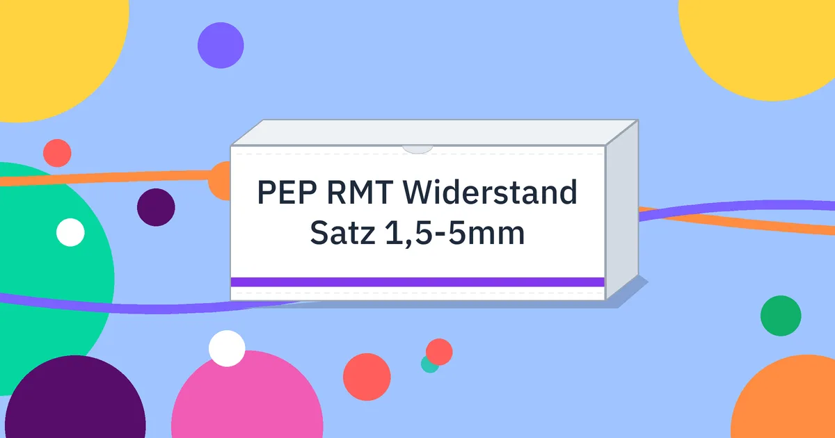 Symbolbild: Packung mit der Aufschrift PEP RMT Widerstand Satz 1,5-5mm (PZN 05538520) – Verfügbarkeit und Bezug in Apotheken in Frankfurt am Main