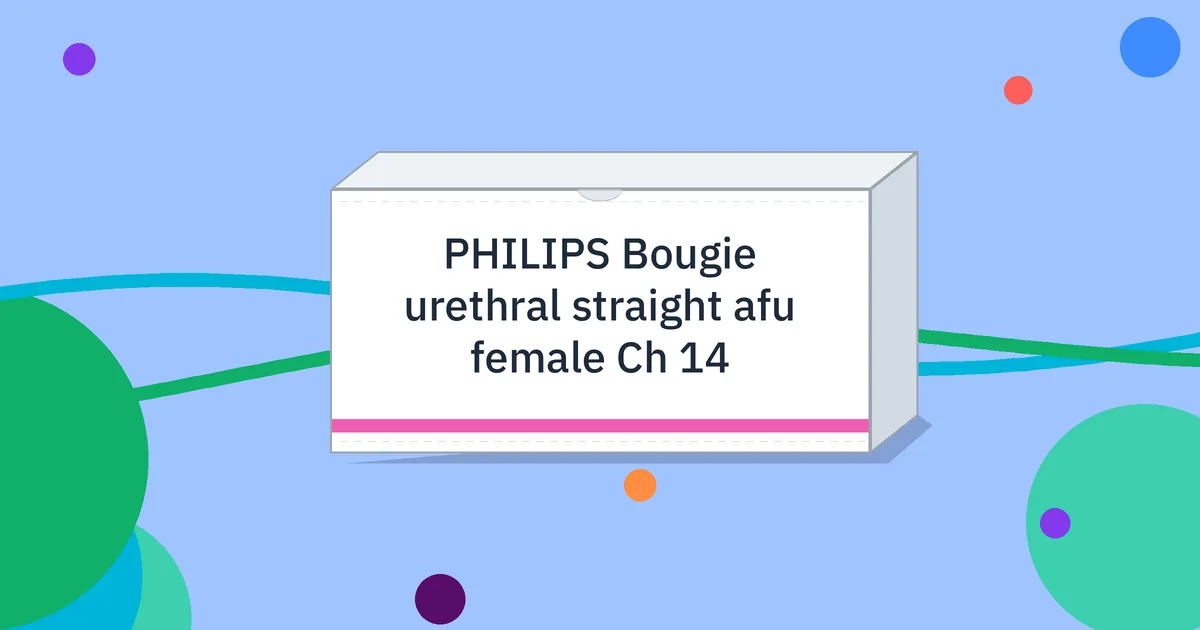 Symbolbild: Packung mit der Aufschrift PHILIPS Bougie urethral straight afu female Ch 14 (PZN 18188613) – Verfügbarkeit und Bezug in Apotheken in Frankfurt am Main