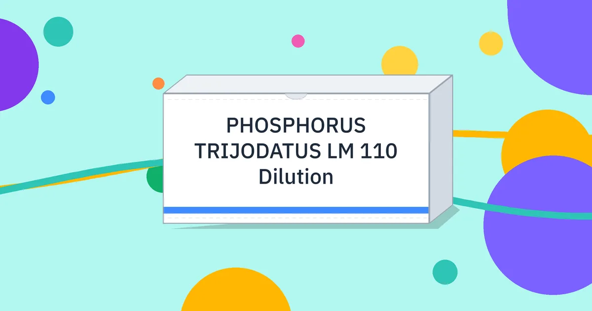 Symbolbild: Packung mit der Aufschrift PHOSPHORUS TRIJODATUS LM 110 Dilution (PZN 13035187) – Verfügbarkeit und Bezug in Apotheken in Frankfurt am Main
