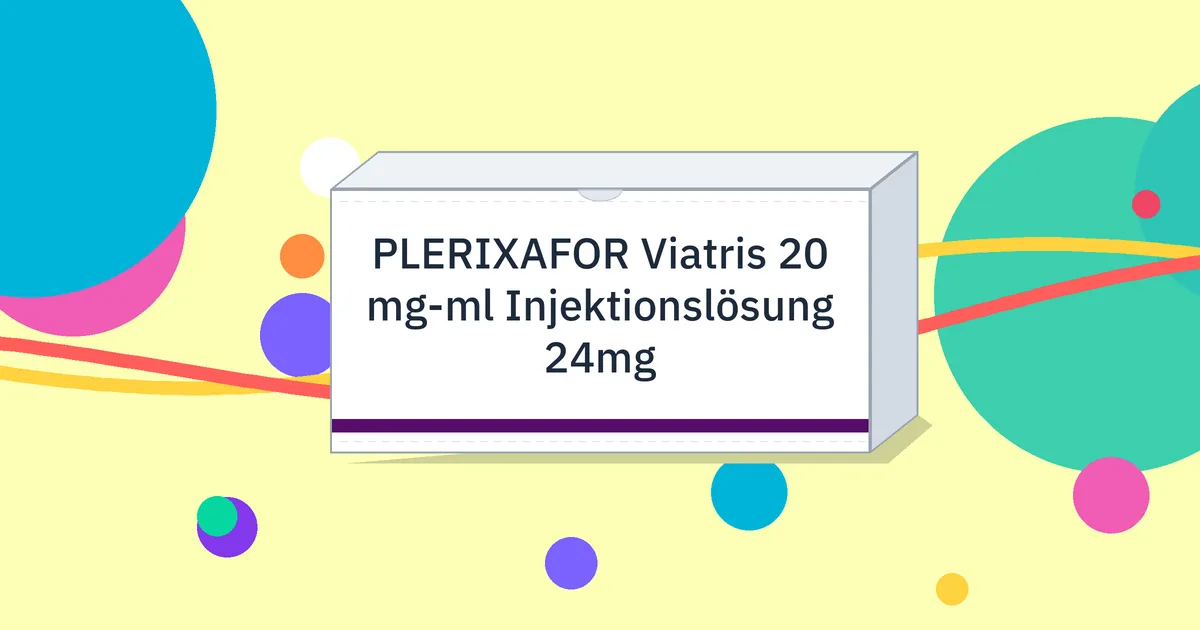 Symbolbild: Packung mit der Aufschrift PLERIXAFOR Viatris 20 mg-ml Injektionslösung 24mg (PZN 19157106) – Verfügbarkeit und Bezug in Apotheken in Frankfurt am Main