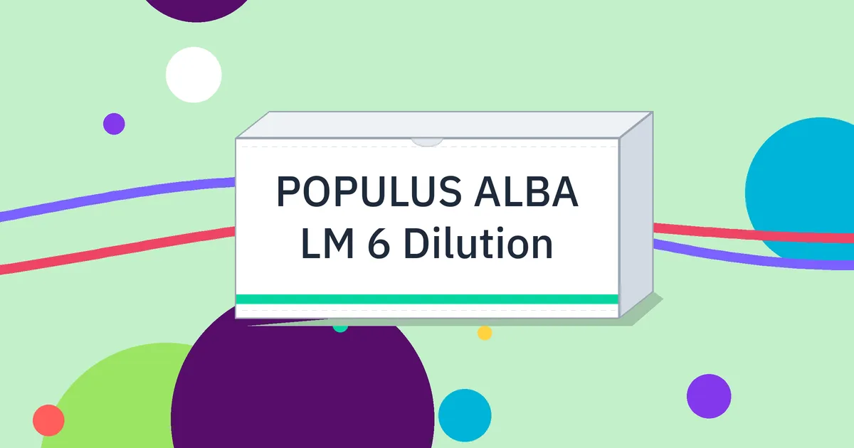 Symbolbild: Packung mit der Aufschrift POPULUS ALBA LM 6 Dilution (PZN 13663713) – Verfügbarkeit und Bezug in Apotheken in Frankfurt am Main