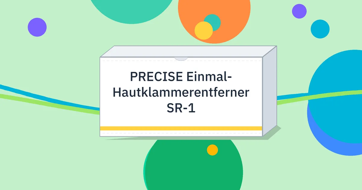 Symbolbild: Packung mit der Aufschrift PRECISE Einmal-Hautklammerentferner SR-1 (PZN 02759114) – Verfügbarkeit und Bezug in Apotheken in Frankfurt am Main