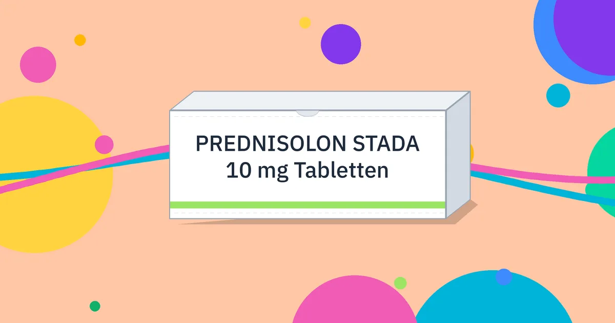 Symbolbild: Packung mit der Aufschrift PREDNISOLON STADA 10 mg Tabletten (PZN 07626004) – Verfügbarkeit und Bezug in Apotheken in Frankfurt am Main