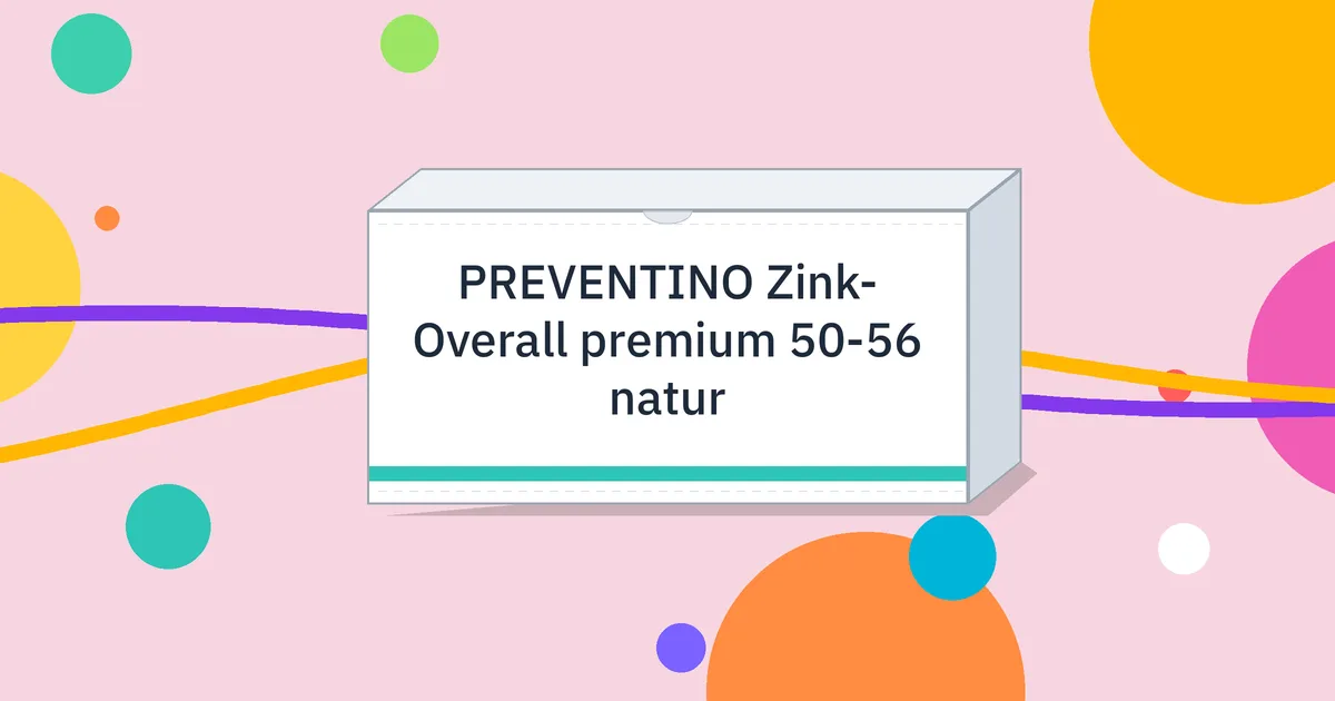 Symbolbild: Packung mit der Aufschrift PREVENTINO Zink-Overall premium 50-56 natur (PZN 12446505) – Verfügbarkeit und Bezug in Apotheken in Frankfurt am Main