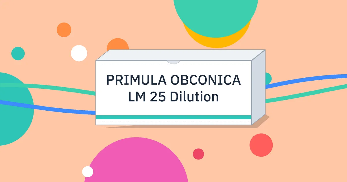 Symbolbild: Packung mit der Aufschrift PRIMULA OBCONICA LM 25 Dilution (PZN 13667183) – Verfügbarkeit und Bezug in Apotheken in Frankfurt am Main