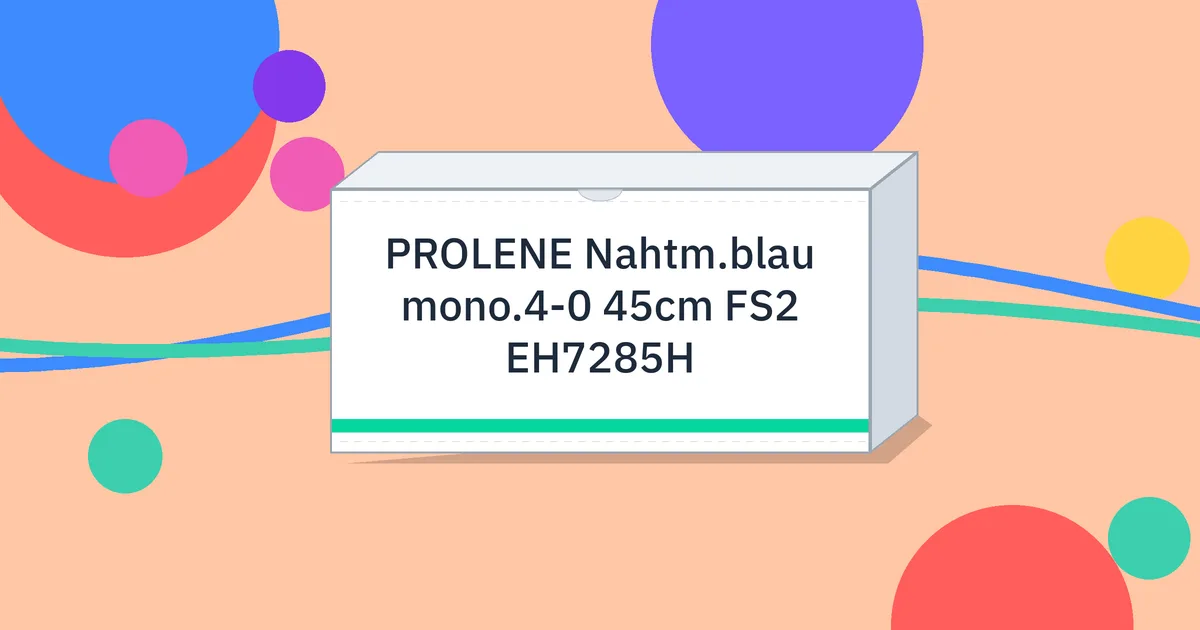 Symbolbild: Packung mit der Aufschrift PROLENE Nahtm.blau mono.4-0 45cm FS2 EH7285H (PZN 16147455) – Verfügbarkeit und Bezug in Apotheken in Frankfurt am Main