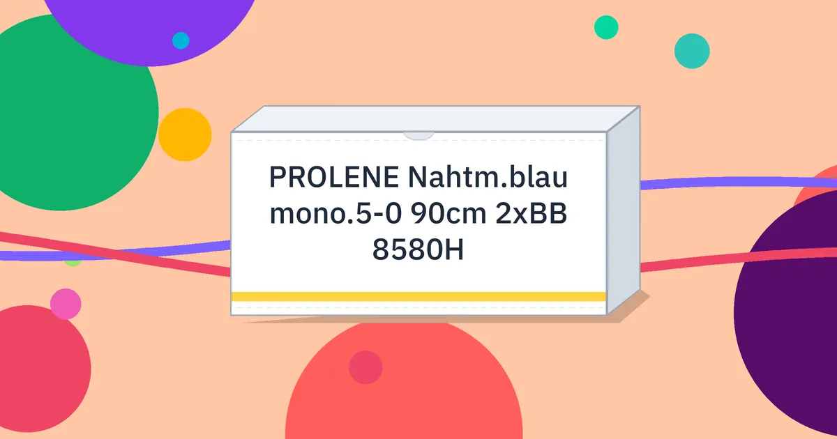 Symbolbild: Packung mit der Aufschrift PROLENE Nahtm.blau mono.5-0 90cm 2xBB 8580H (PZN 16806550) – Verfügbarkeit und Bezug in Apotheken in Frankfurt am Main