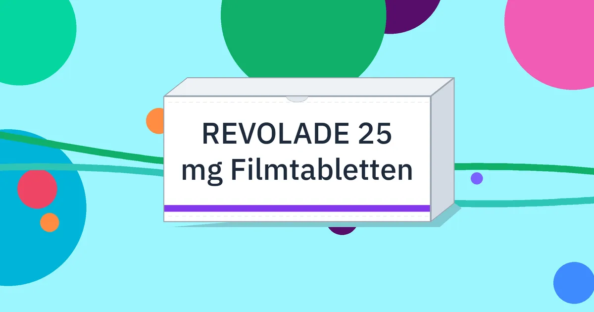 Symbolbild: Packung mit der Aufschrift REVOLADE 25 mg Filmtabletten (PZN 10839028) – Verfügbarkeit und Bezug in Apotheken in Frankfurt am Main