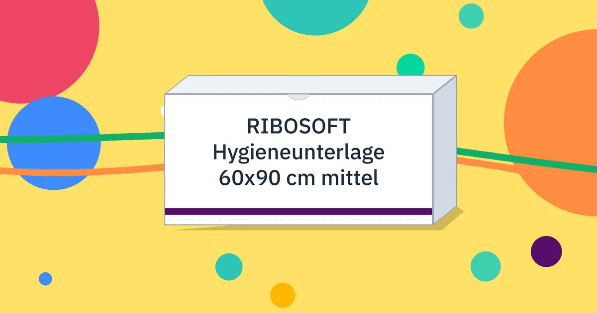 Symbolbild: Packung mit der Aufschrift RIBOSOFT Hygieneunterlage 60x90 cm mittel (PZN 13587811) – Verfügbarkeit und Bezug in Apotheken in Frankfurt am Main