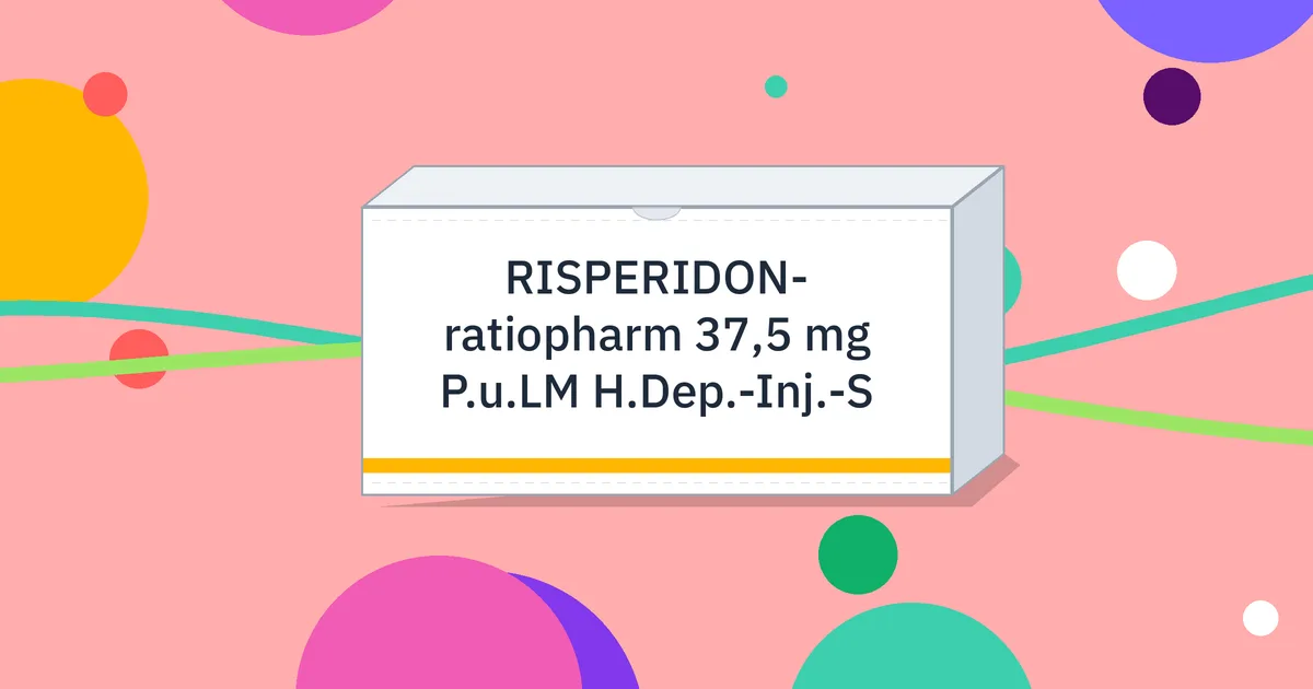Symbolbild: Packung mit der Aufschrift RISPERIDON-ratiopharm 37,5 mg P.u.LM H.Dep.-Inj.-S (PZN 20574878) – Verfügbarkeit und Bezug in Apotheken in Frankfurt am Main