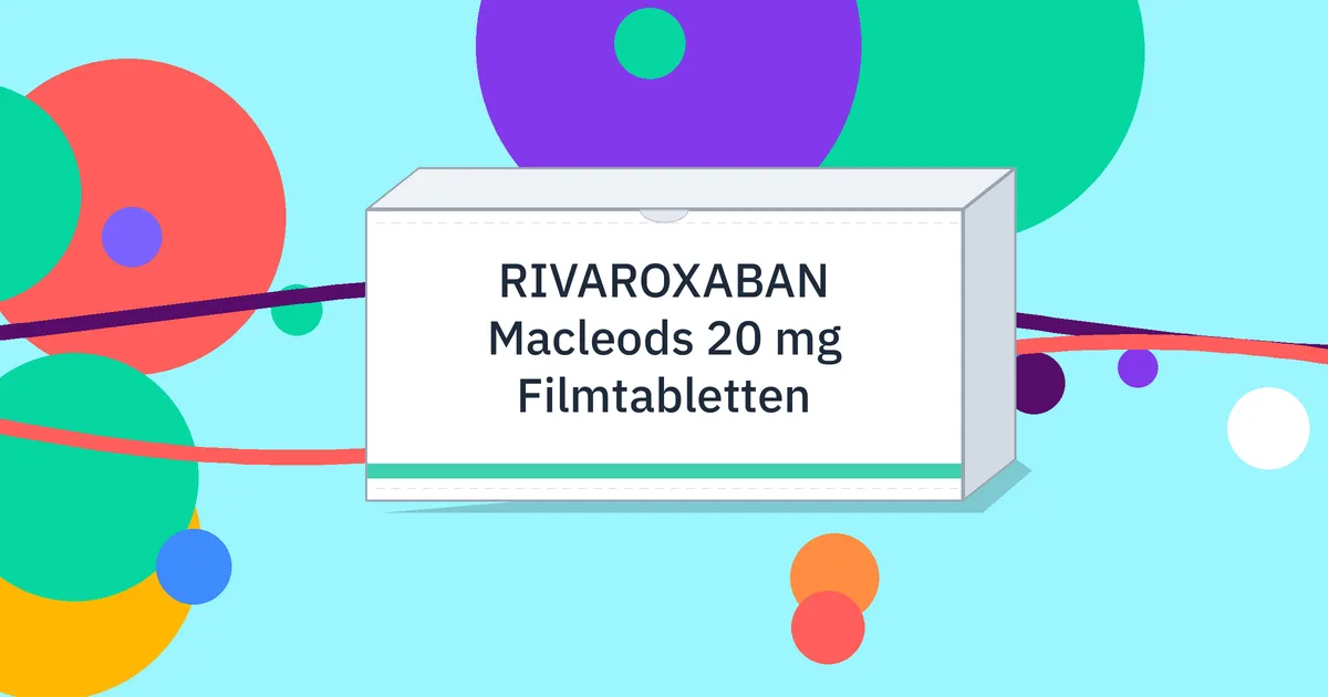Symbolbild: Packung mit der Aufschrift RIVAROXABAN Macleods 20 mg Filmtabletten (PZN 20179604) – Verfügbarkeit und Bezug in Apotheken in Frankfurt am Main