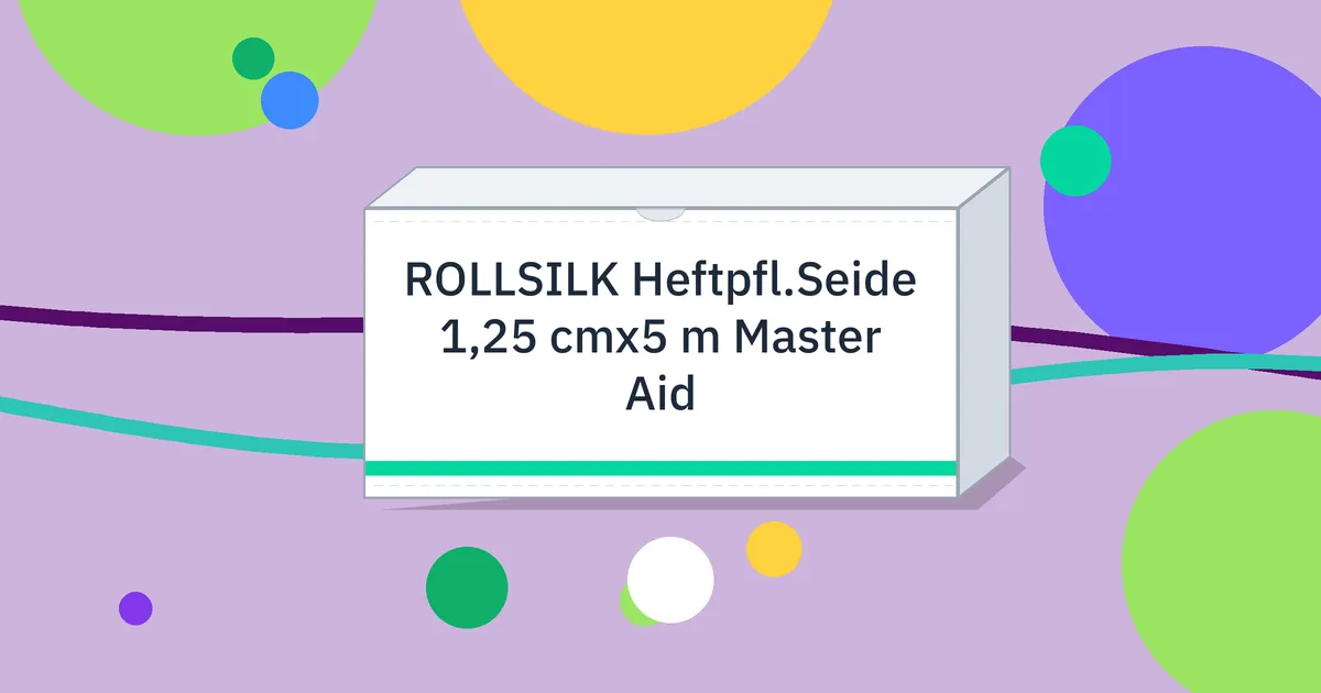 Symbolbild: Packung mit der Aufschrift ROLLSILK Heftpfl.Seide 1,25 cmx5 m Master Aid (PZN 20128825) – Verfügbarkeit und Bezug in Apotheken in Frankfurt am Main