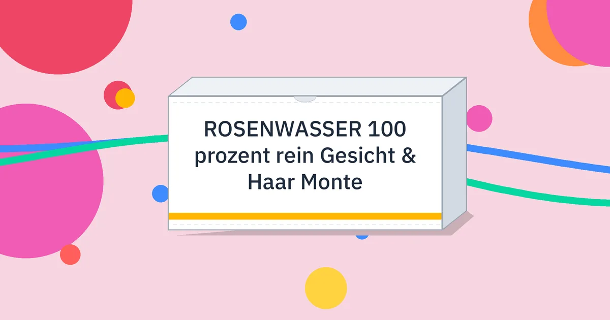 Symbolbild: Packung mit der Aufschrift ROSENWASSER 100 prozent rein Gesicht & Haar Monte (PZN 20349822) – Verfügbarkeit und Bezug in Apotheken in Frankfurt am Main