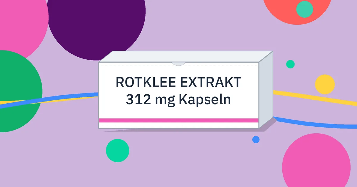 Symbolbild: Packung mit der Aufschrift ROTKLEE EXTRAKT 312 mg Kapseln (PZN 17426789) – Verfügbarkeit und Bezug in Apotheken in Frankfurt am Main