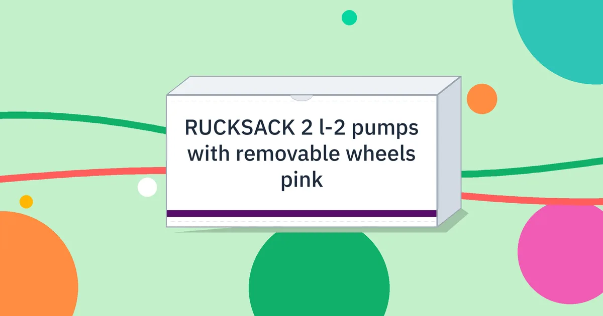 Symbolbild: Packung mit der Aufschrift RUCKSACK 2 l-2 pumps with removable wheels pink (PZN 16244709) – Verfügbarkeit und Bezug in Apotheken in Frankfurt am Main