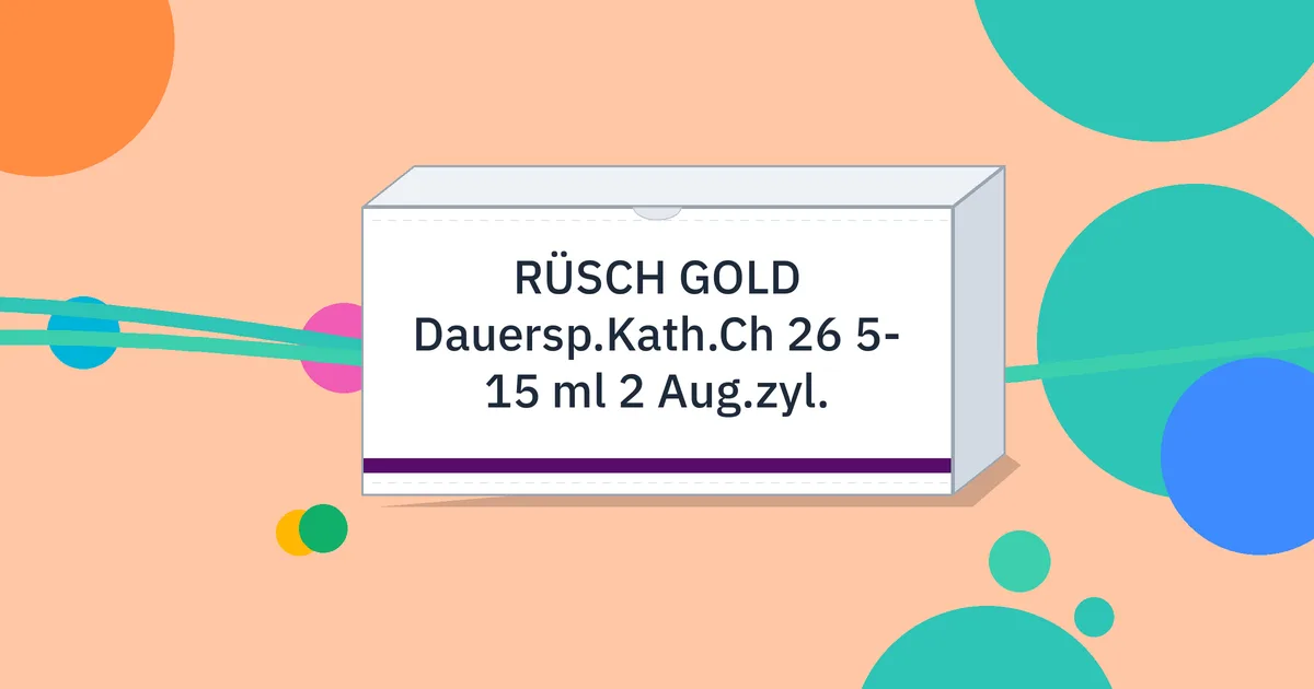 Symbolbild: Packung mit der Aufschrift RÜSCH GOLD Dauersp.Kath.Ch 26 5-15 ml 2 Aug.zyl. (PZN 06186684) – Verfügbarkeit und Bezug in Apotheken in Frankfurt am Main