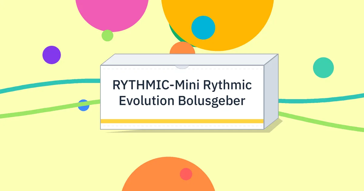 Symbolbild: Packung mit der Aufschrift RYTHMIC-Mini Rythmic Evolution Bolusgeber (PZN 17865359) – Verfügbarkeit und Bezug in Apotheken in Frankfurt am Main